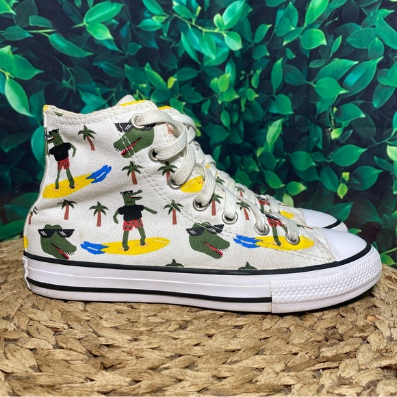 Converse | Shoes | Converse Ctas Hi Green Alligator Surf | Poshmark